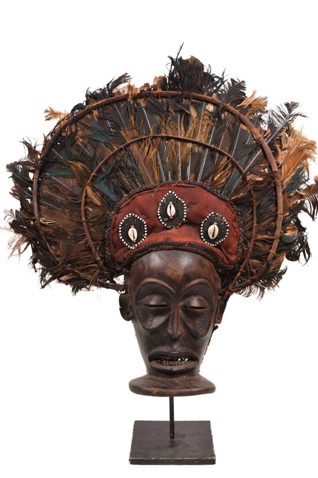 Chihongo Mask - Feathers, Wood - Chokwe - DR Congo - Etsy