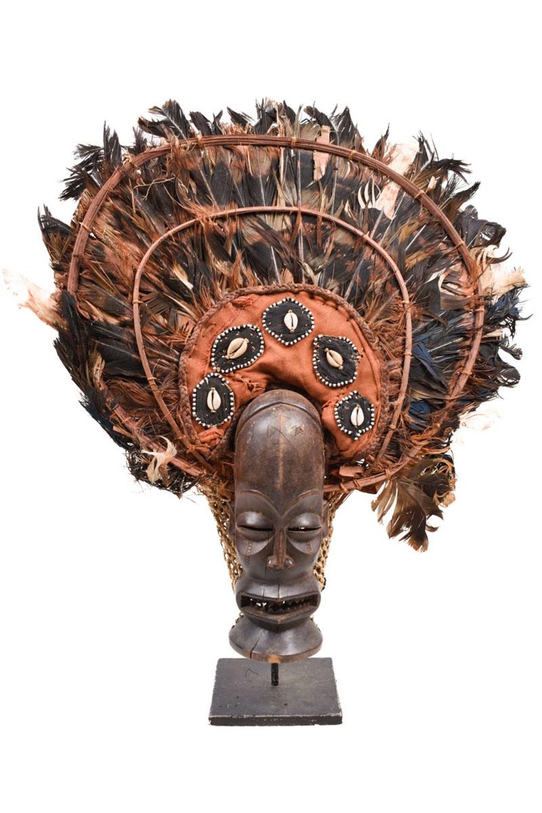 Chihongo Mask Feathers, Wood Chokwe DR Congo - Etsy