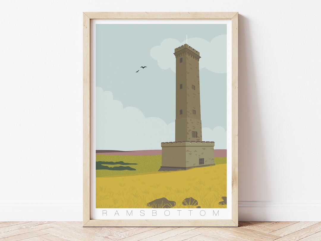 RAMSBOTTOM | Peel Tower | Bury | Lancashire Art | Graphic Illustration ...