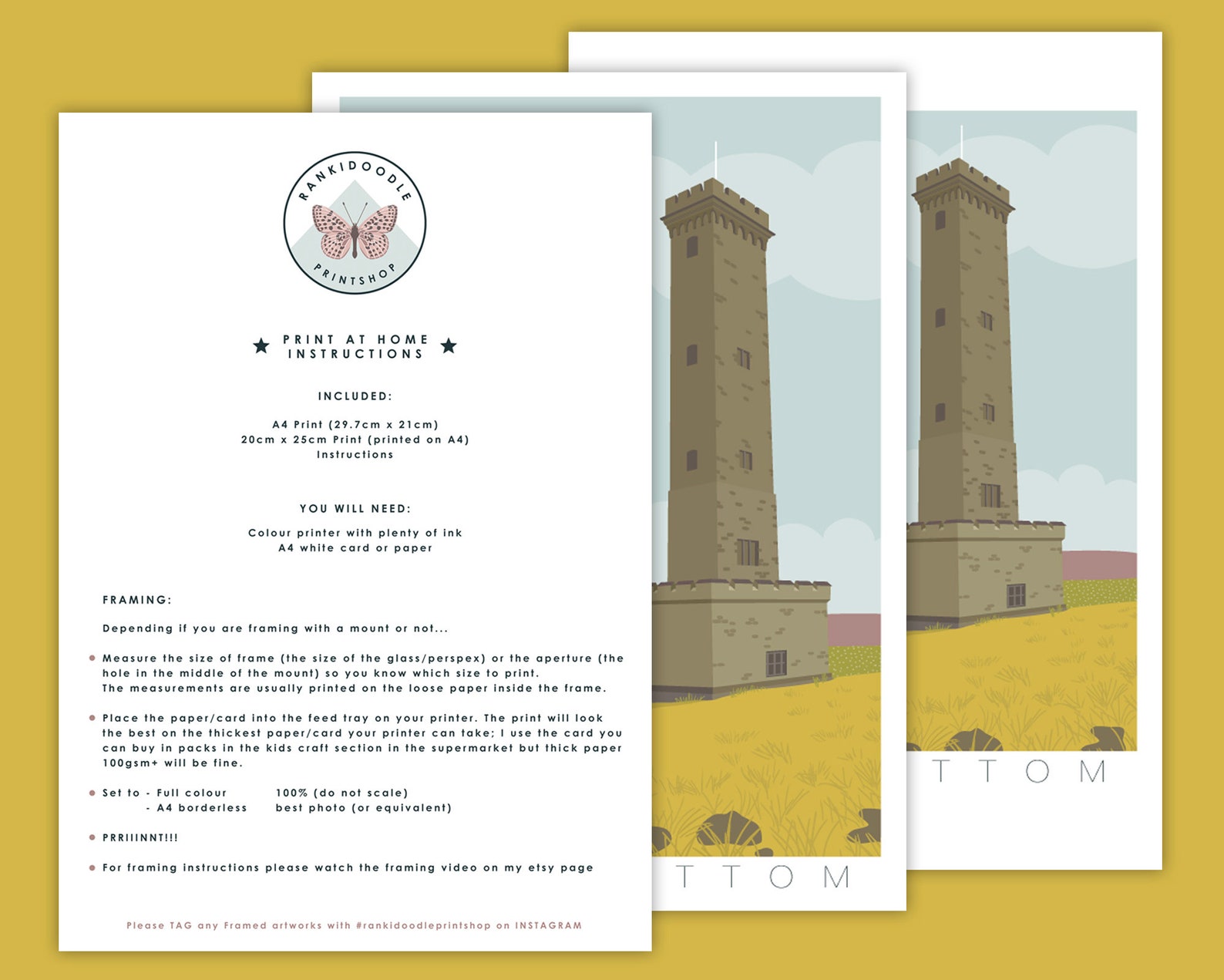 RAMSBOTTOM Digital Download Peel Tower Manchester Art | Etsy