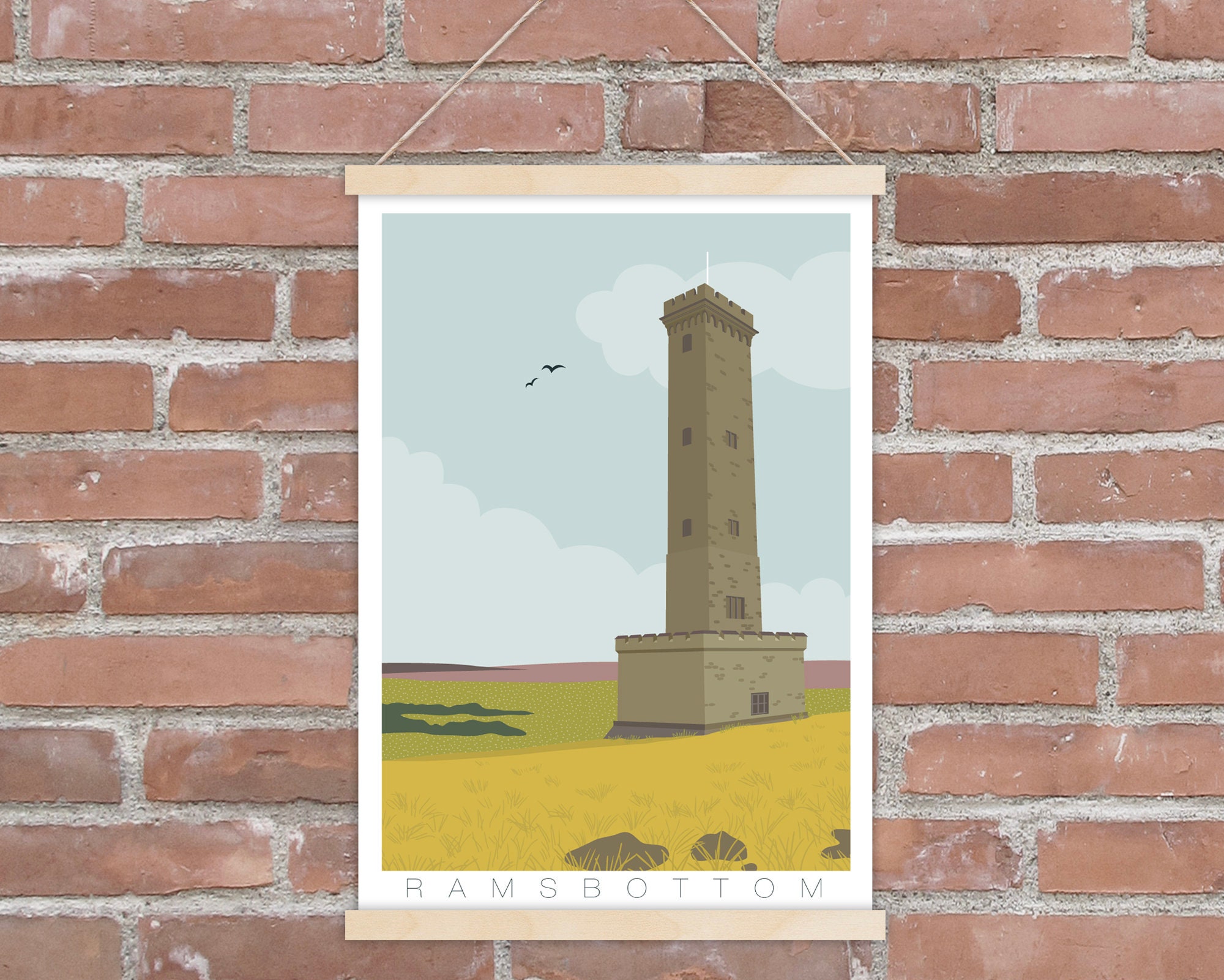 RAMSBOTTOM Peel Tower Bury Lancashire Art Graphic - Etsy UK