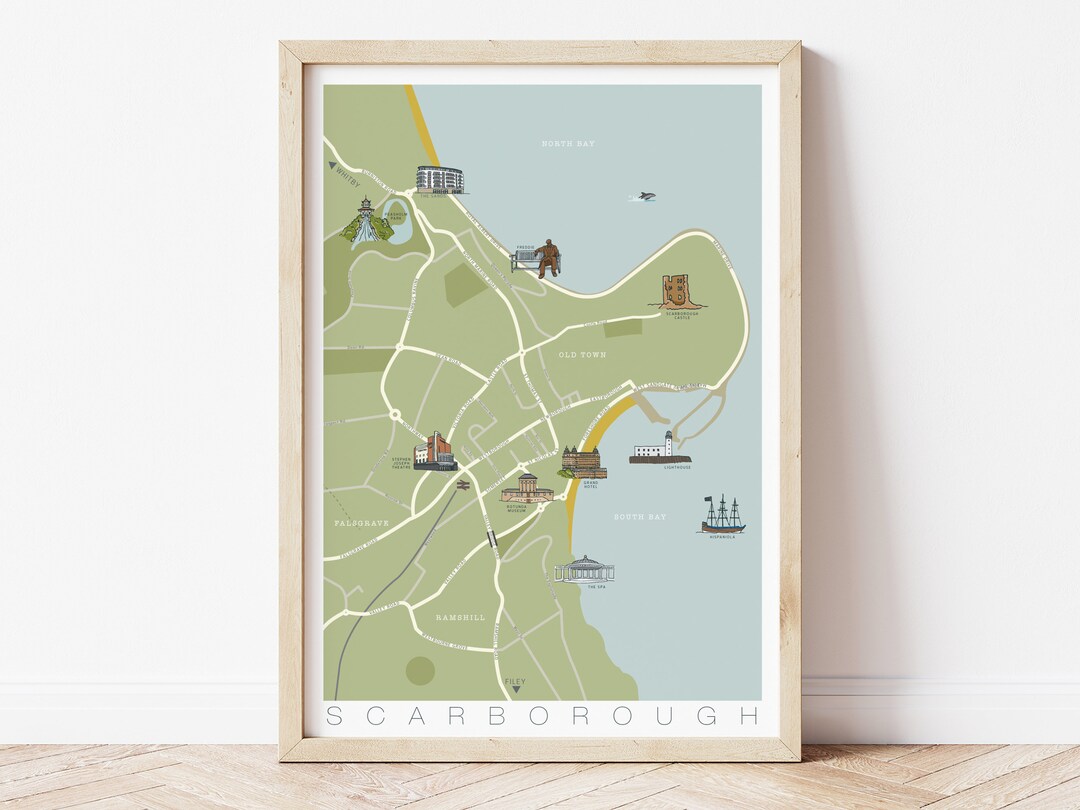 SCARBOROUGH MAP | Scarborough Illustration | Yorkshire Art ...