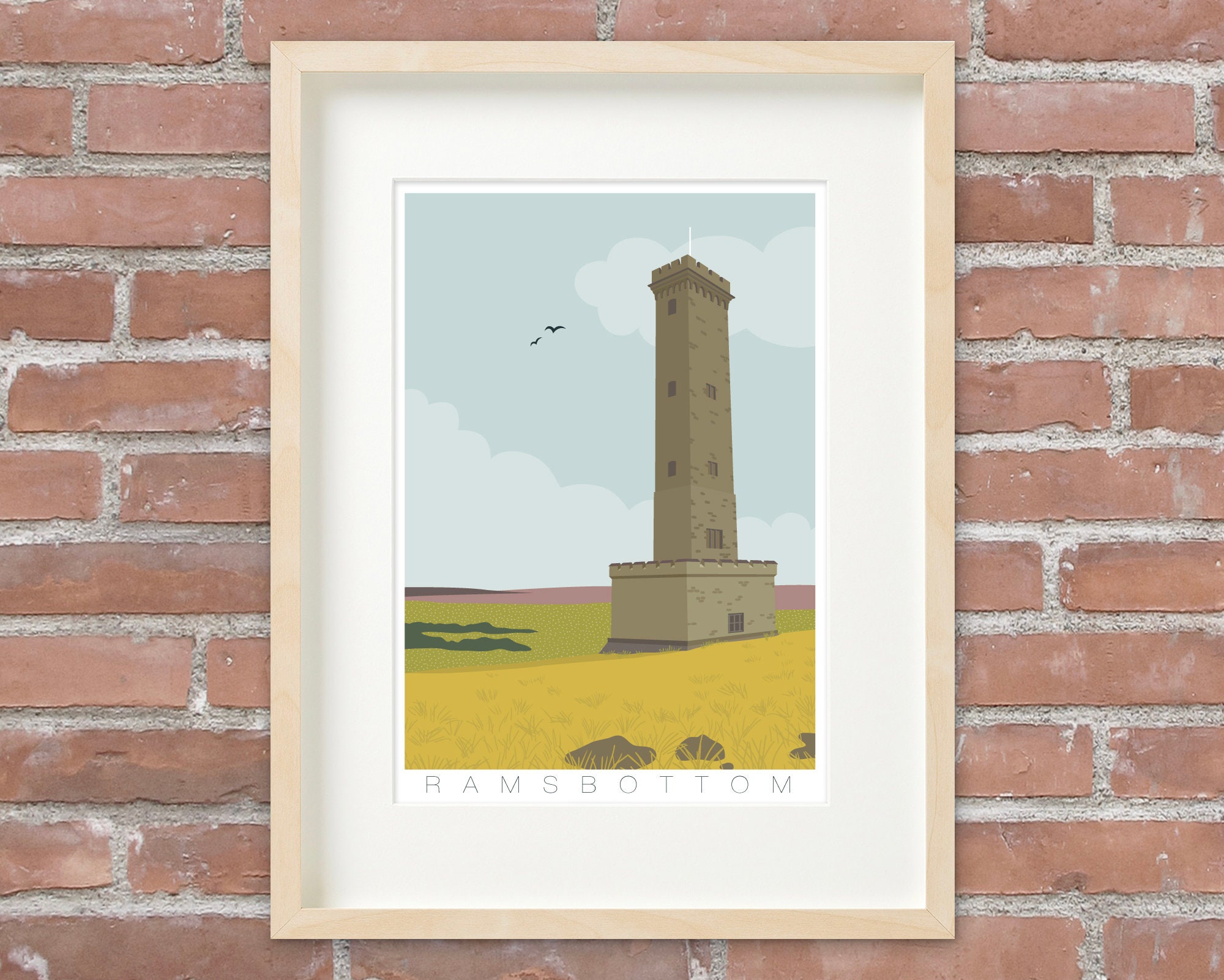 RAMSBOTTOM Digital Download Peel Tower Manchester Art | Etsy