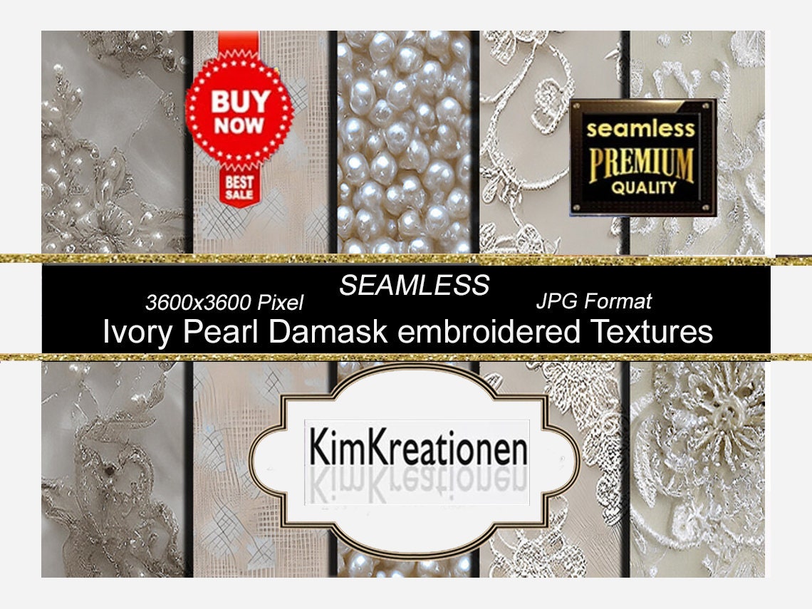Ivory Pearl Digital Paper, Seamless Pearl Backgrounds and Foil Ivory ...