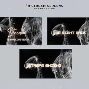 Animated Stream Overlays Pack - Black and White - Smoke - Mp4 - Etsy