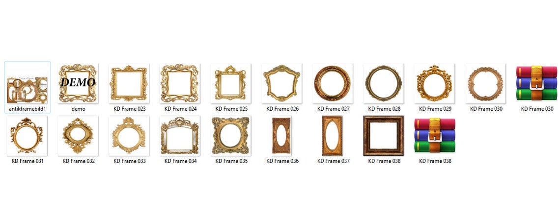 Vintage Antique Frames Mirror Png Digital Download, Old Classic Frames ...