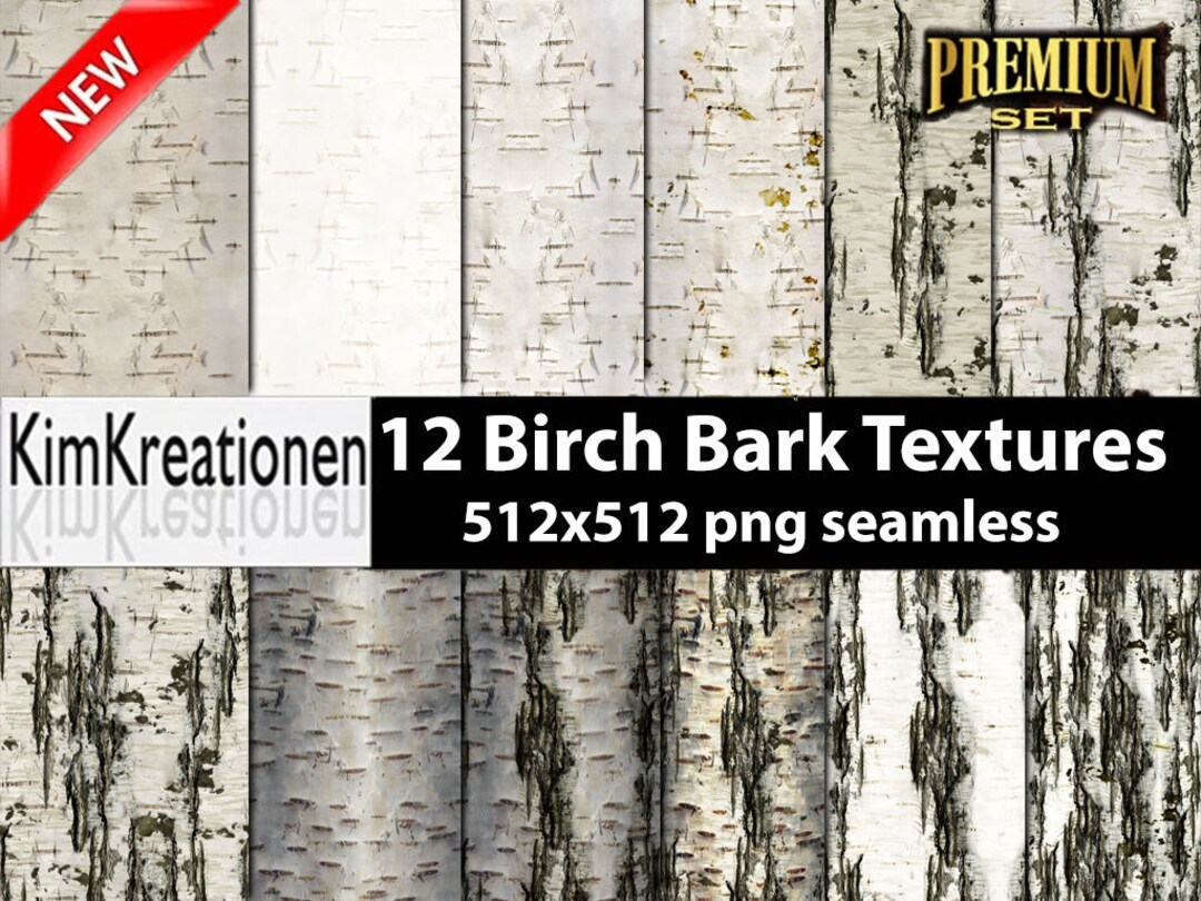 12 Birch Bark Digital Paper, Birch Bark Textures, White Birch Tree ...