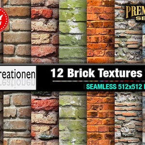 Brick Texture Digital Scrapbook Paper Pack Digital Backdrops Stone Wall ...