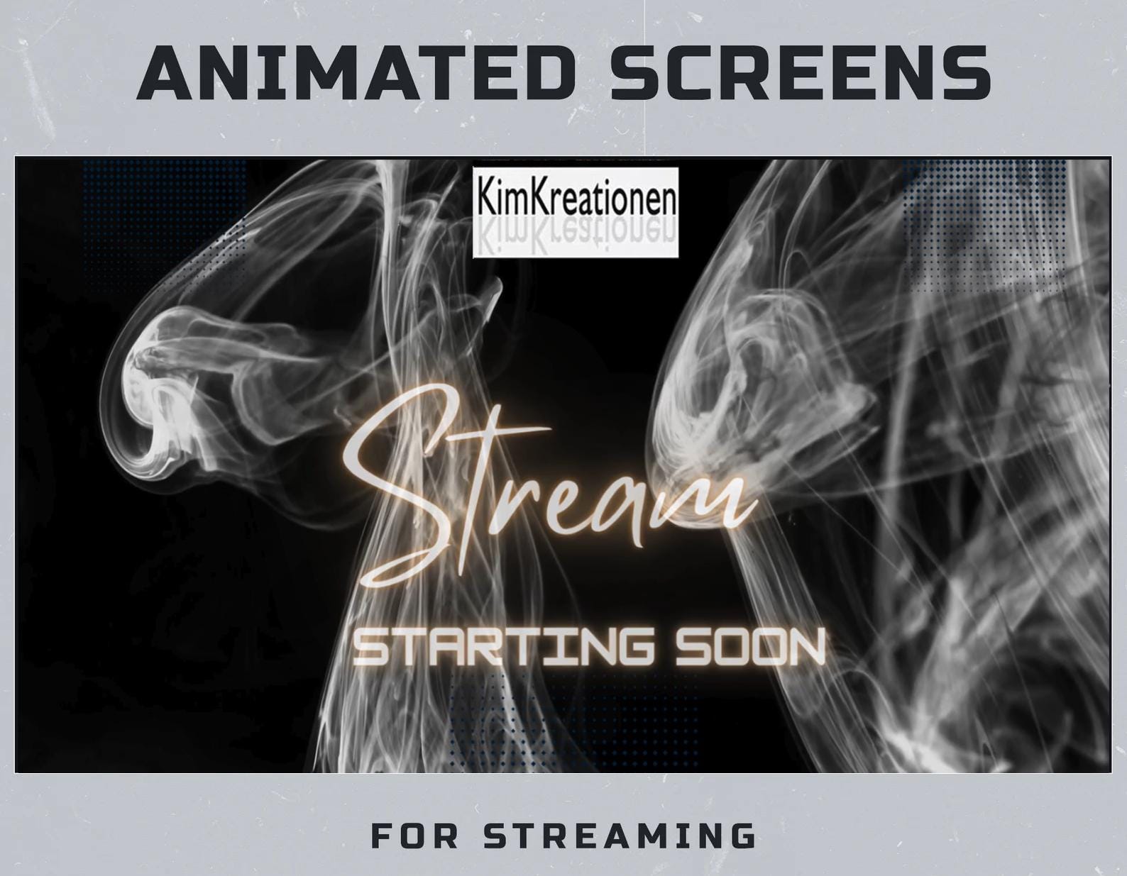Animated Stream Overlays Pack - Black and White - Smoke - Mp4 - Etsy