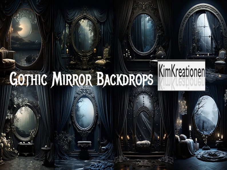 Gothic Mirror, Gothic Window Background, Halloween Backdrop, Gothic ...