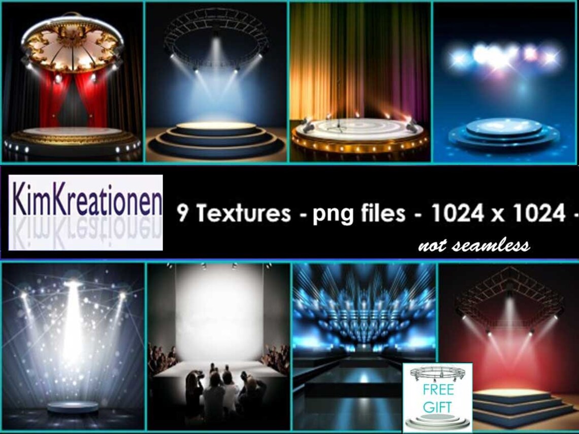 9 Stage Lighting Overlays Background- Spotlight Overlays - Light Effect ...