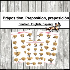 Montessori Preposition Learning, Montessori Language German, English ...
