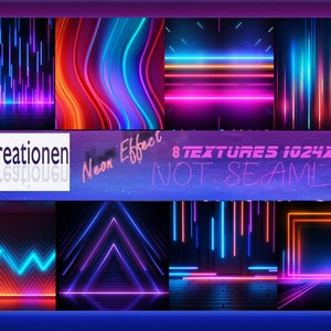 8 Neon Effect Backgrounds Vol.2 - Glowing Background - Neon Backdrop ...