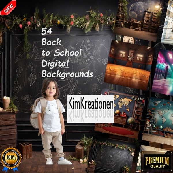 School Digital Background - Etsy