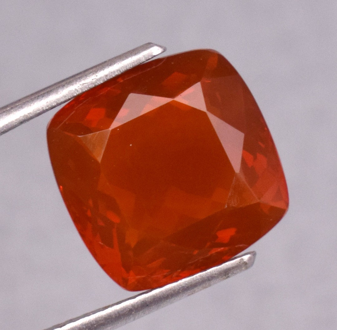 Certified 6.15 Ct Mexican Fire Opal: Cushion Cut Loose Gemstone - Etsy