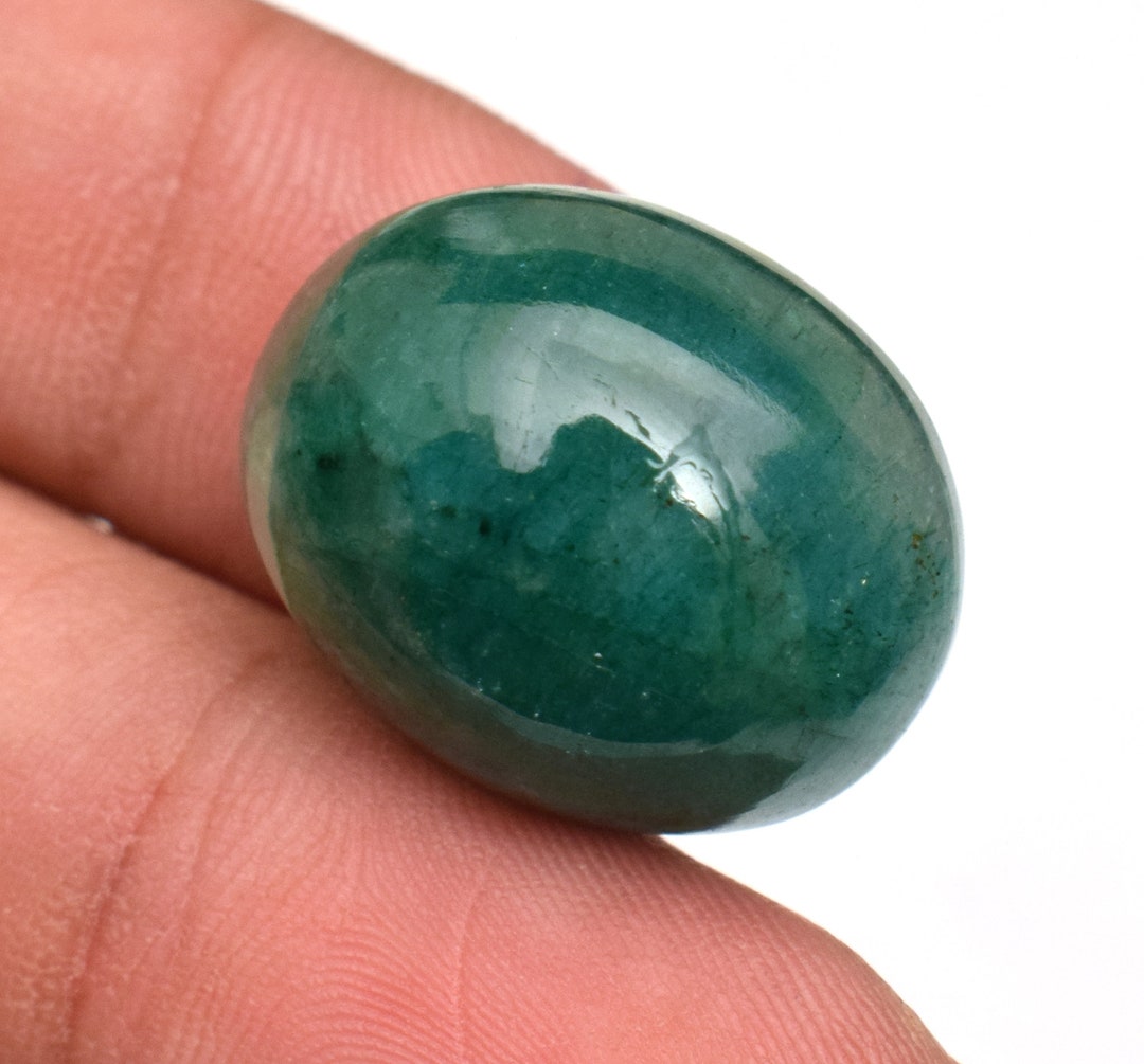 Natural Certified Emerald 24.20 Ct Oval Shape Loose Cabochon From ...