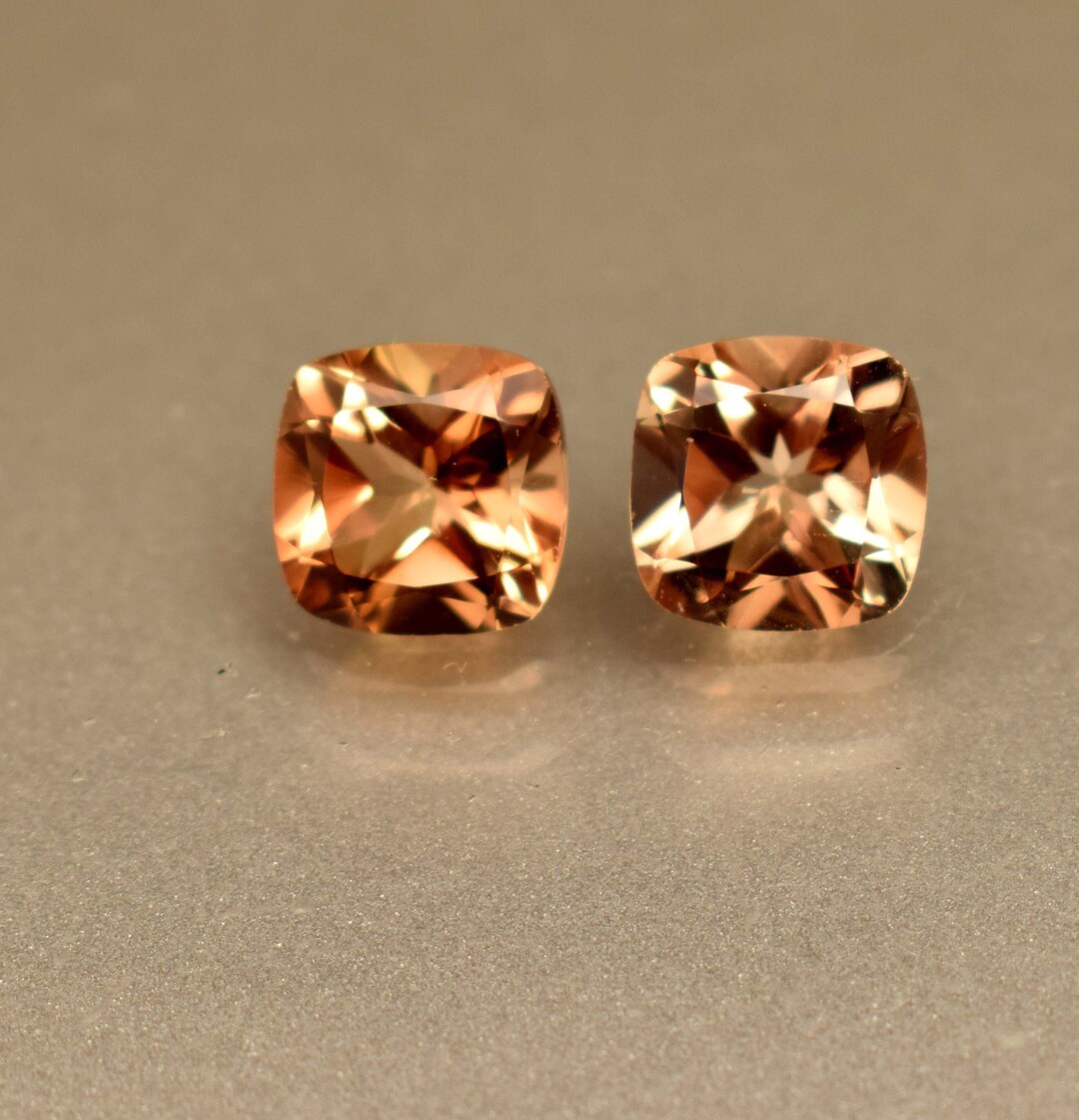 Top Color Natural Precious Imperial Champagne Topaz 5.80 Ct Cushion Cut ...