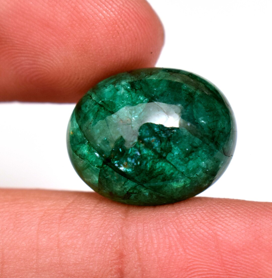 Natural Emerald 20.20 Ct Oval Shape Loose Emerald Cabochon From Zambia ...