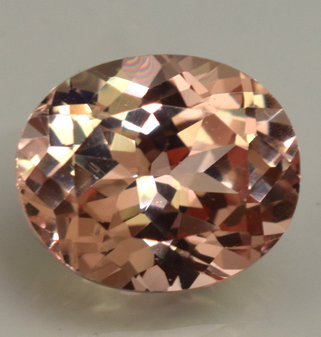 Peach Pink Morganite Gemstone: 7.35 Ct Oval Cut, Brazil - Etsy