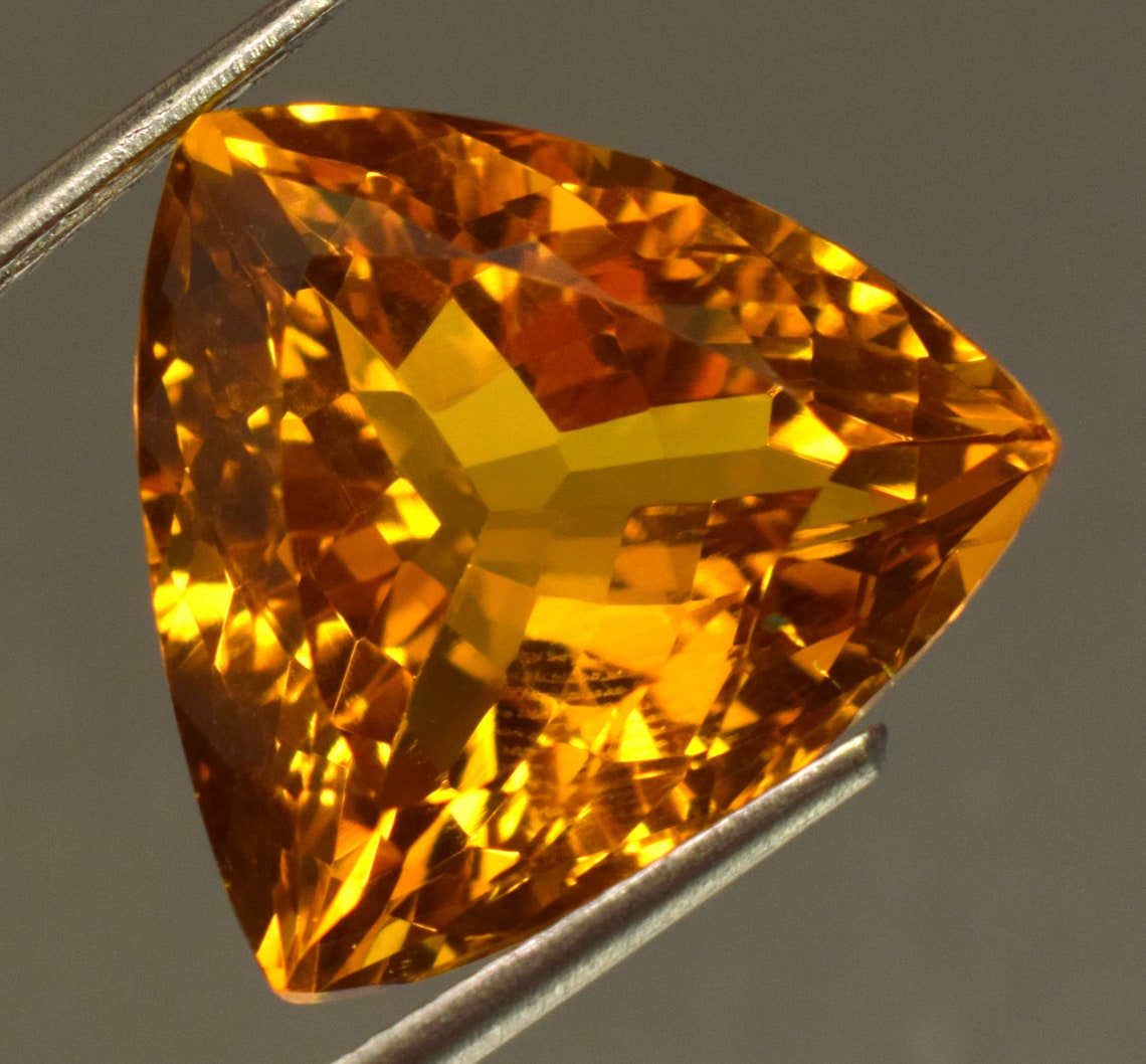 Natural Certified Faceted Madeira Yellow Citrine 14.45 Ct | Etsy