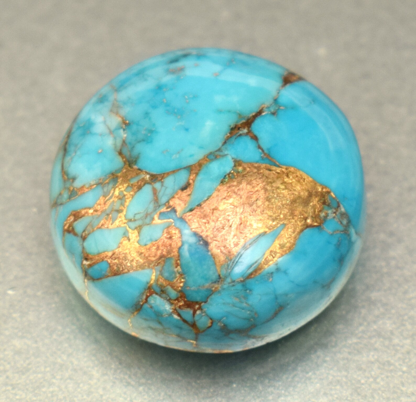 Natural Certified Arizona Blue Copper Turquoise Round Cabochon | Etsy