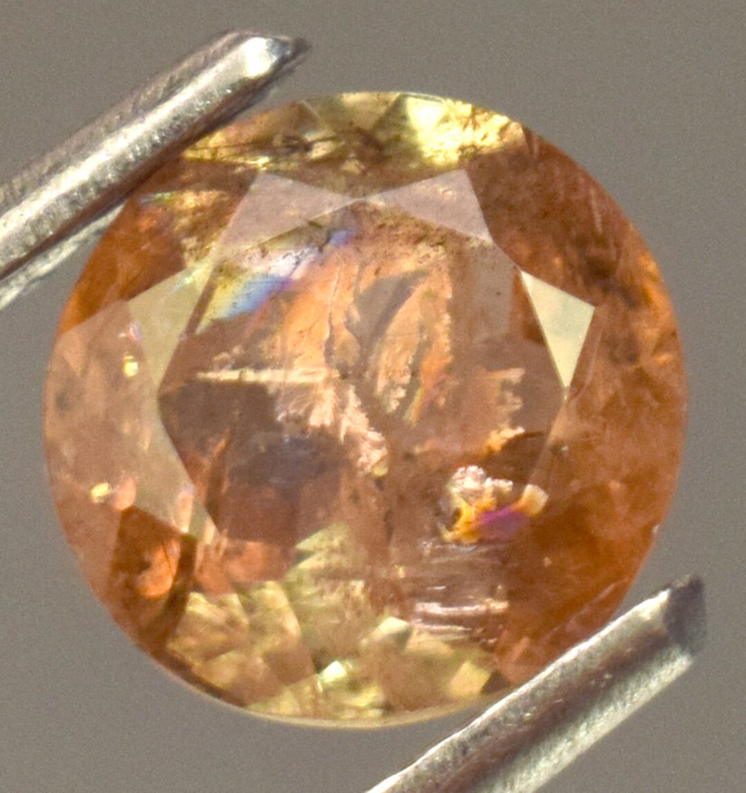 Rare Orange Green Certified Faceted Andalusite 1.20 Ct Round Cut Loose ...