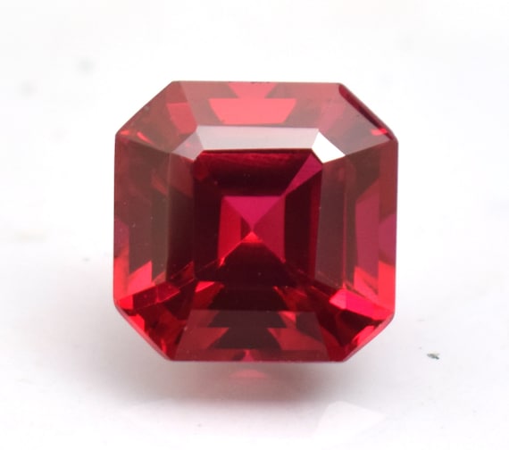 Natural Red Ruby Square Emerald Cut 6.05 Ct Loose Gemstone | Etsy