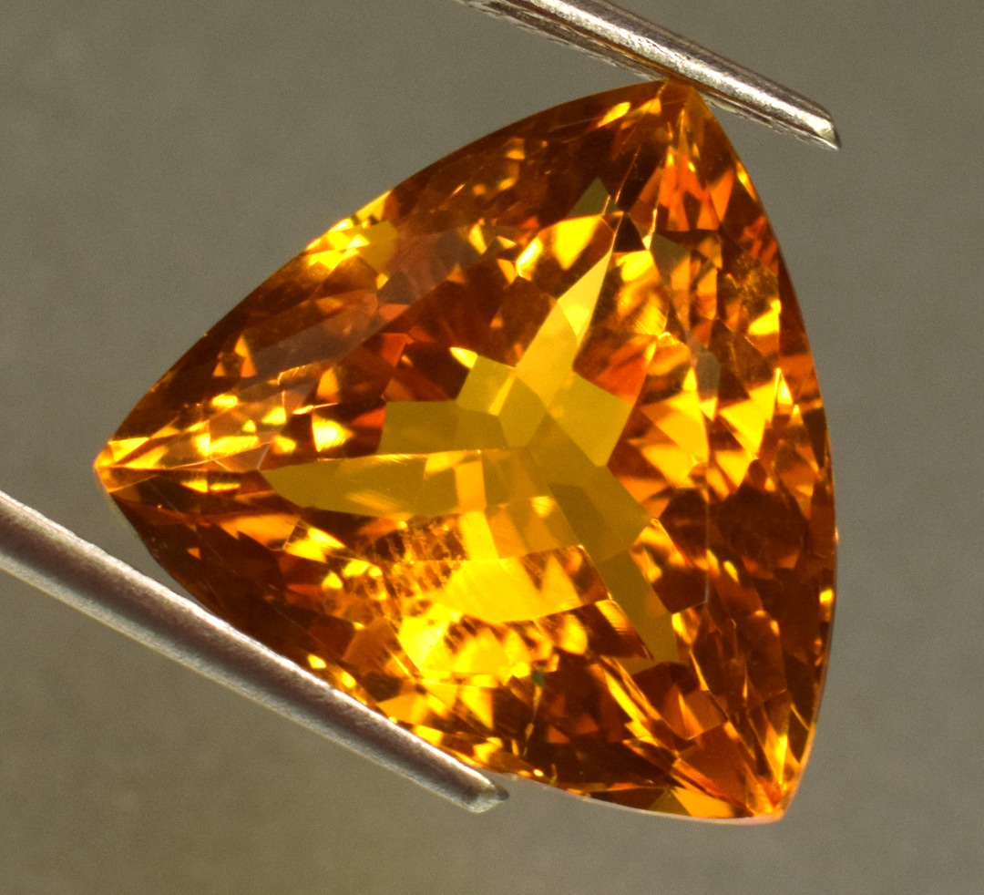 Natural Certified Faceted Madeira Yellow Citrine 14.45 Ct Loose ...