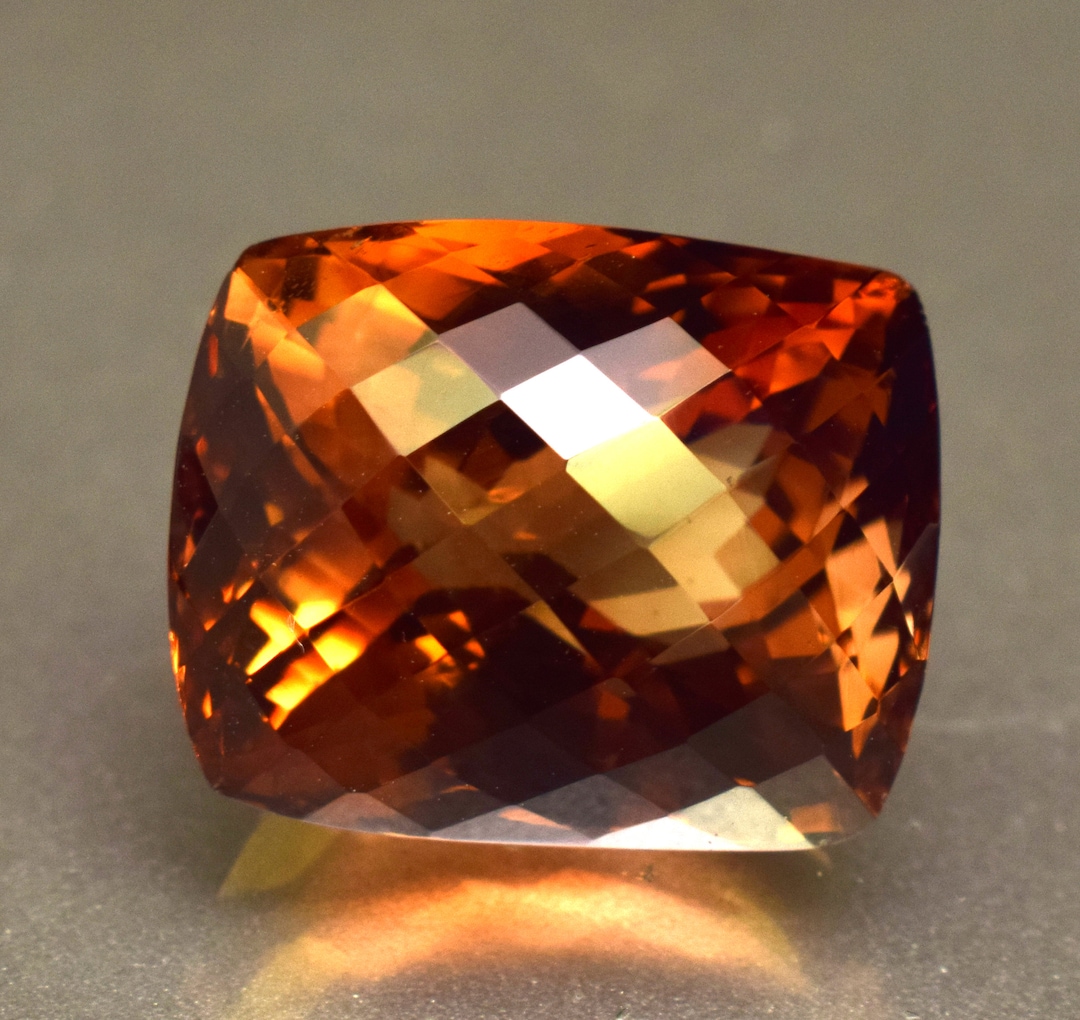 Top Color Natural Precious Imperial Orange Topaz Big 34.40 Ct Cushion ...