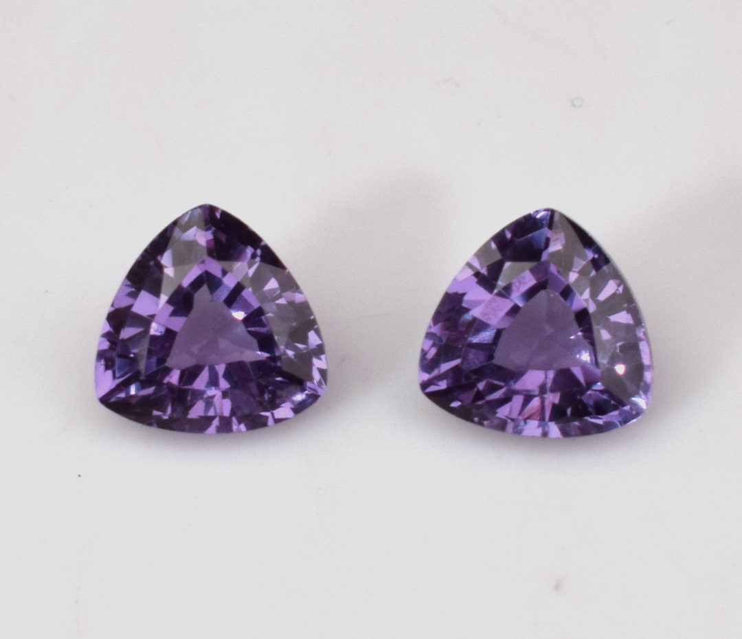 Certified Blue Spinal Gemstone: 5.25 Ct Trillion Cut, Loose Stone Pair ...