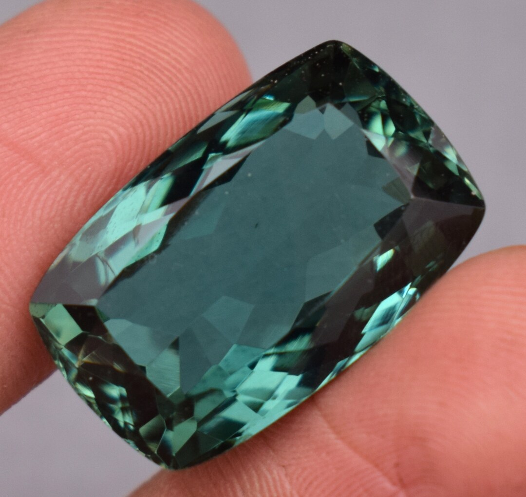 Natural Copper Bearing Paraiba Tourmaline Quartz Long Cushion Cut 15.05 ...
