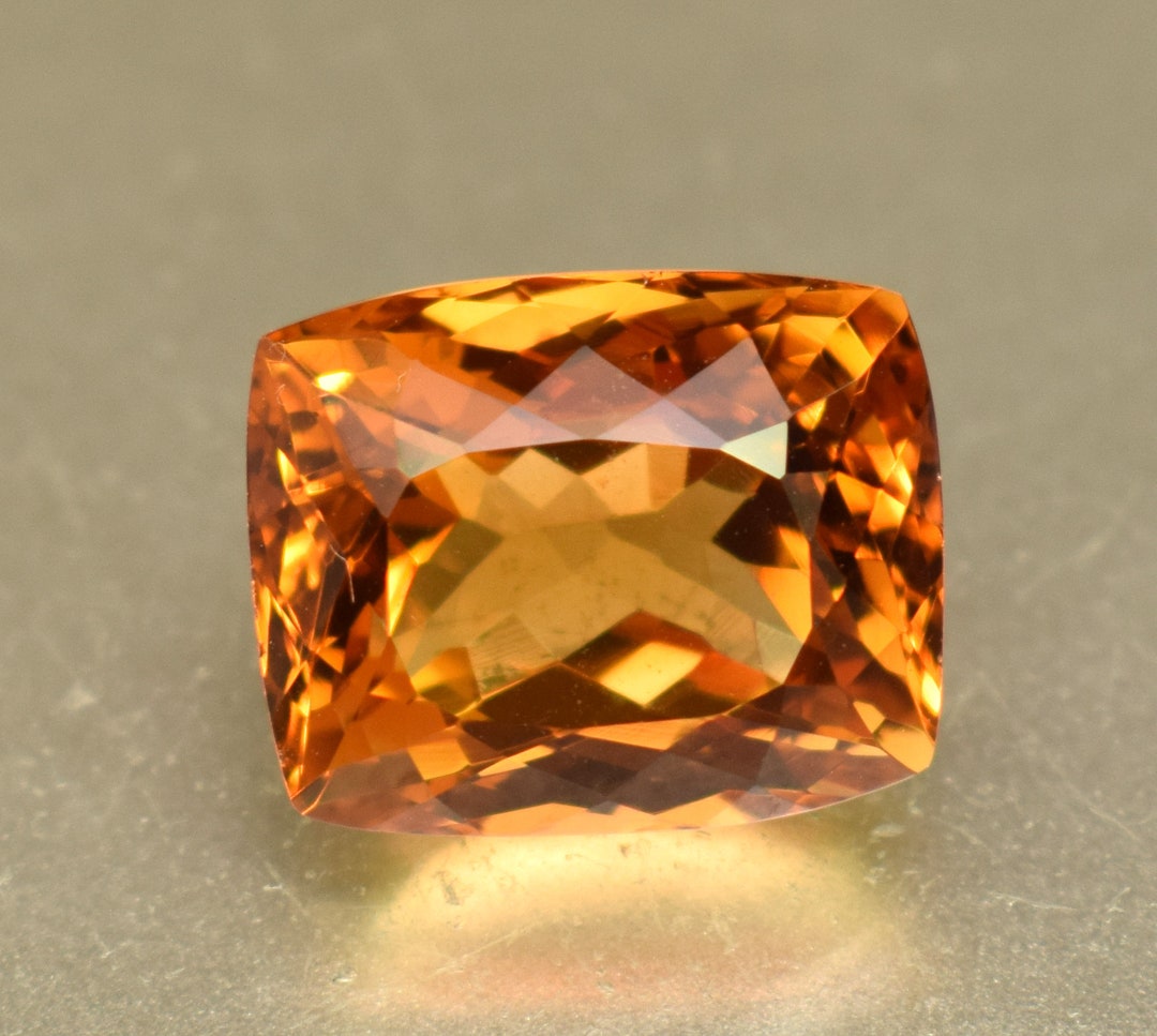 Natural Madeira Citrine Gemstone: 22.40 Ct Cushion Cut - Etsy
