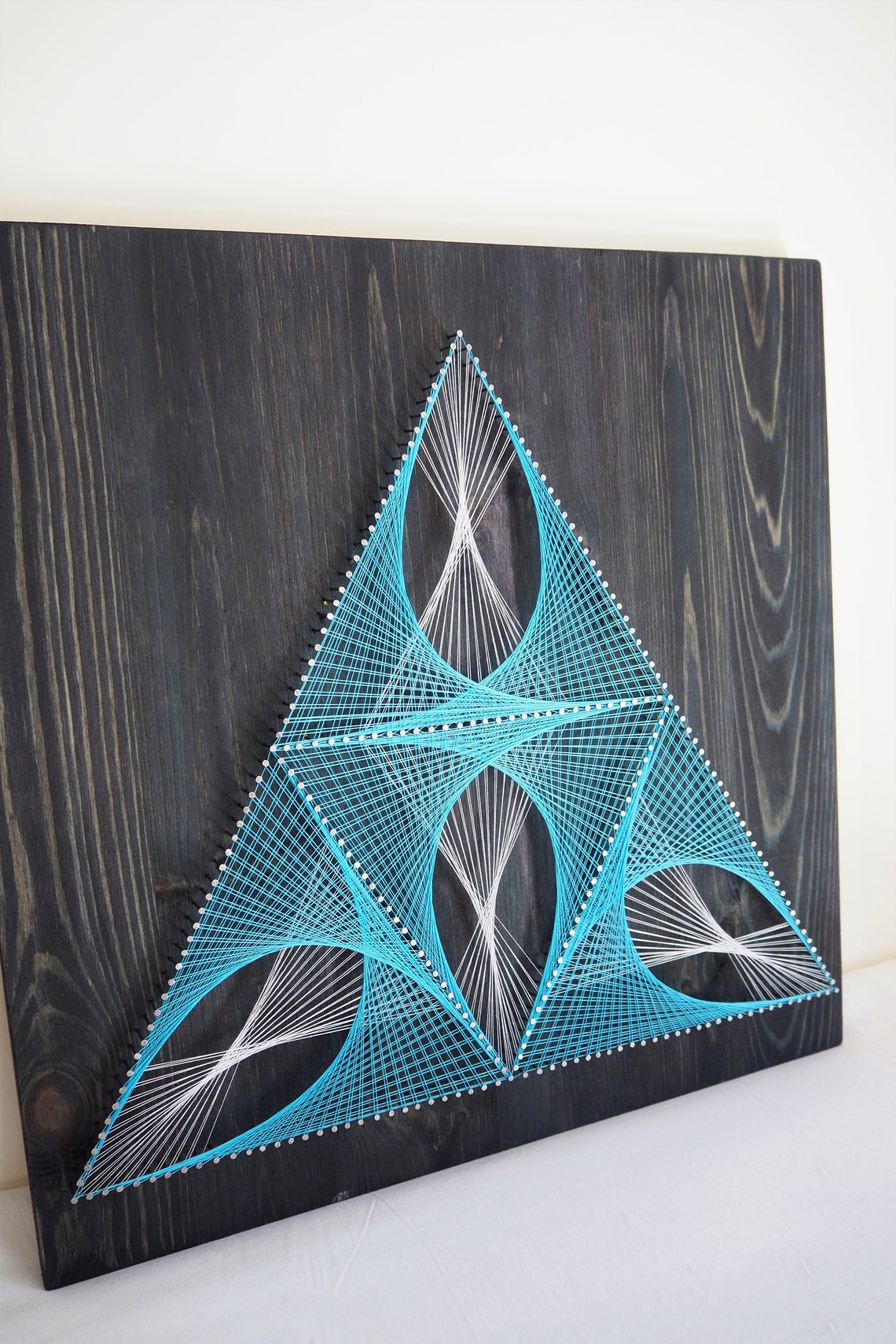 Triangle String Art Harmony Yoga Sacred geometry Wall art | Etsy