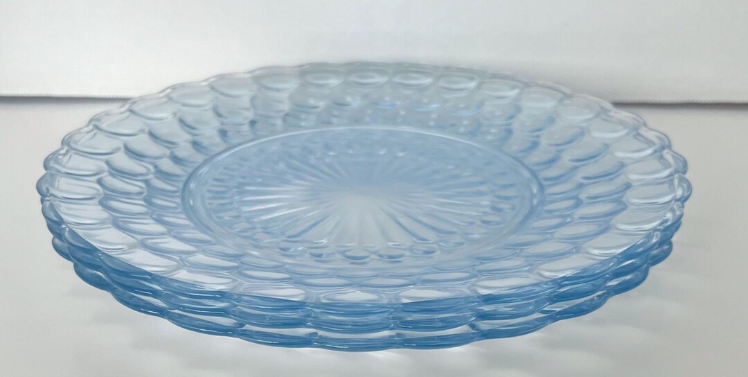Vintage Anchor Hocking Blue Bubble Dinner Plates 9.5 Inch 3 Count - Etsy