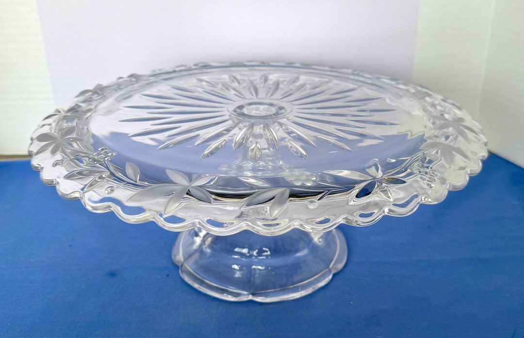 Vintage Mikasa Cake Plate Pedestal Crystal Garden Terrace 13” - Etsy