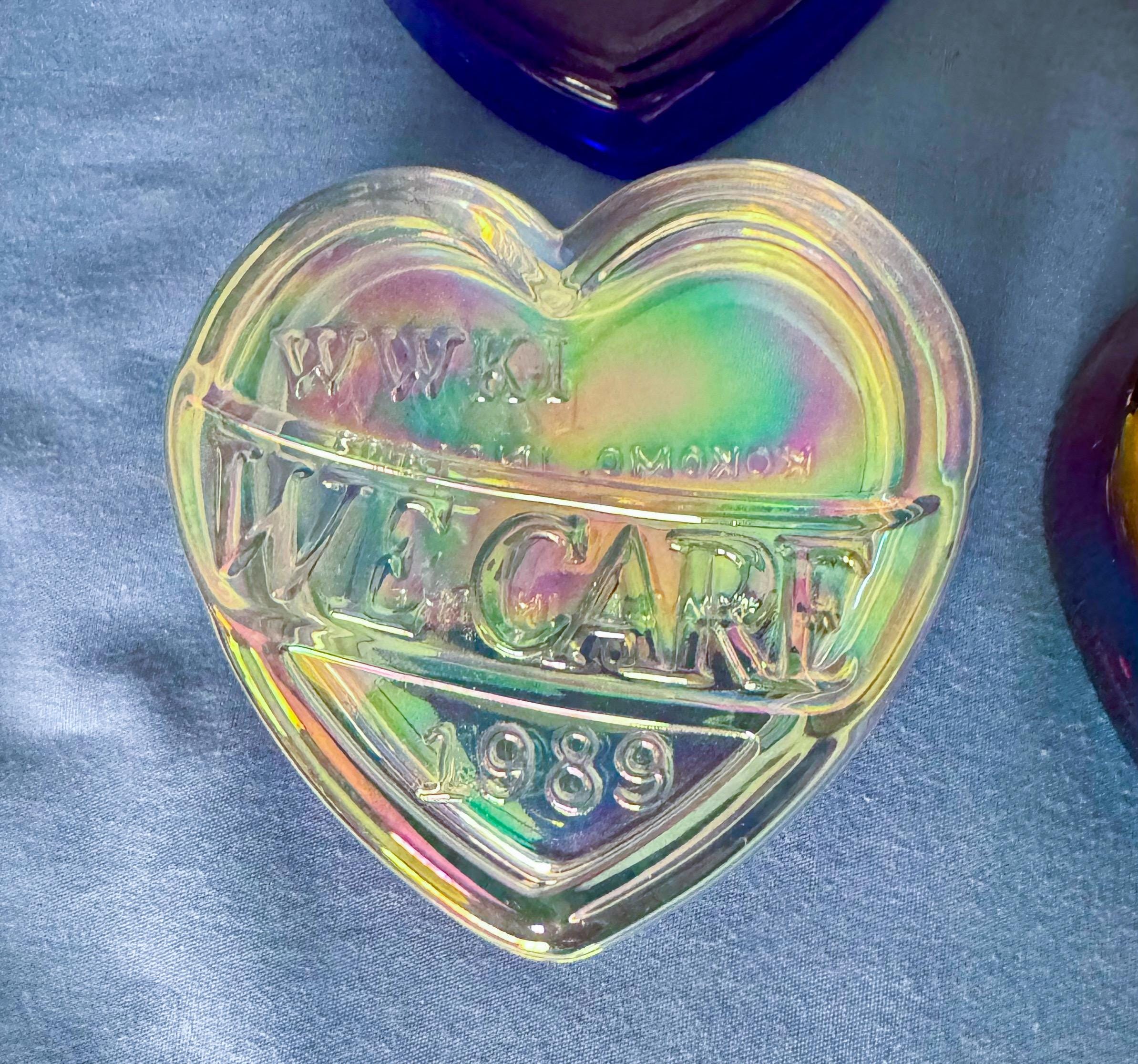 Vintage St Clair Glass Heart Paperweights Dated - Etsy