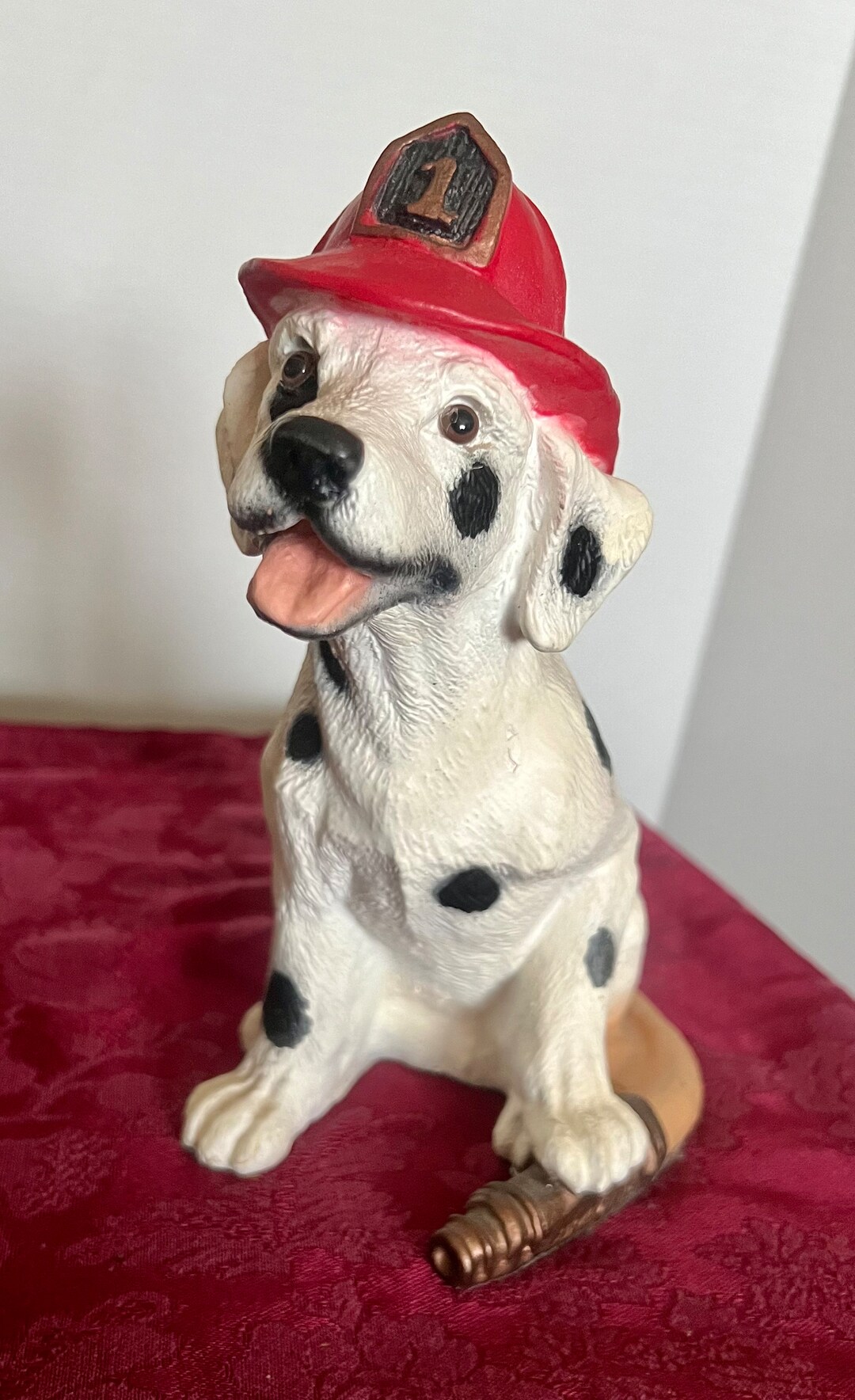 Vintage Dalmatian Figurine Resin Dated Signed Large - Etsy