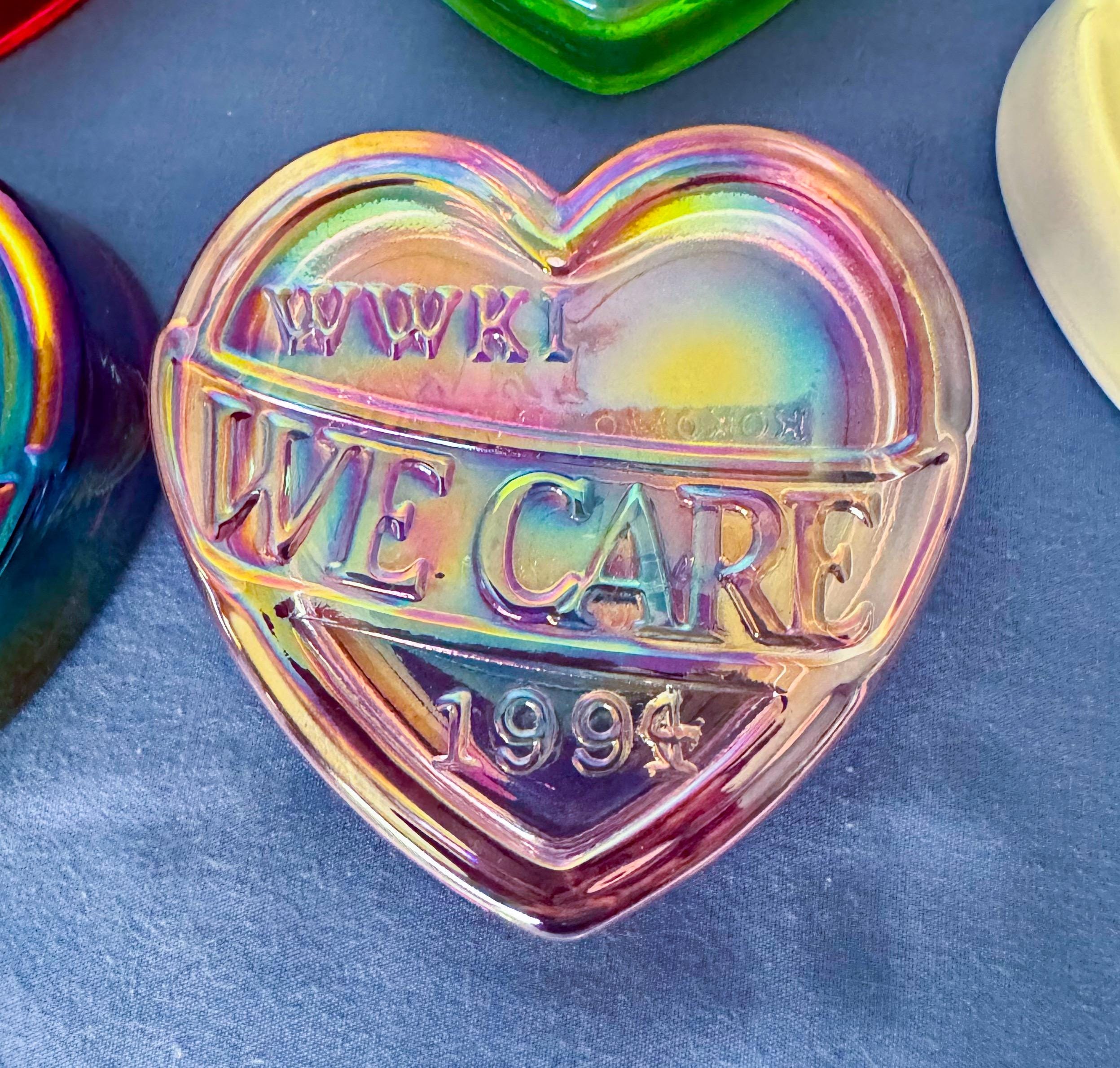Vintage St Clair Glass Heart Paperweights Dated - Etsy
