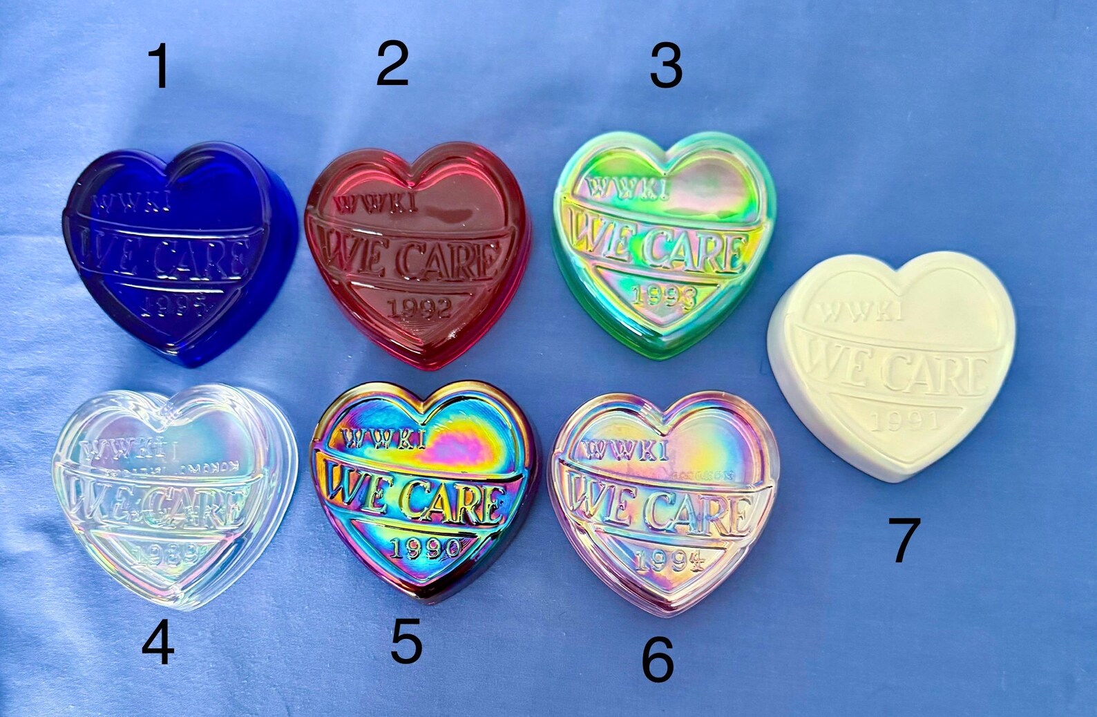 Vintage St Clair Glass Heart Paperweights Dated - Etsy