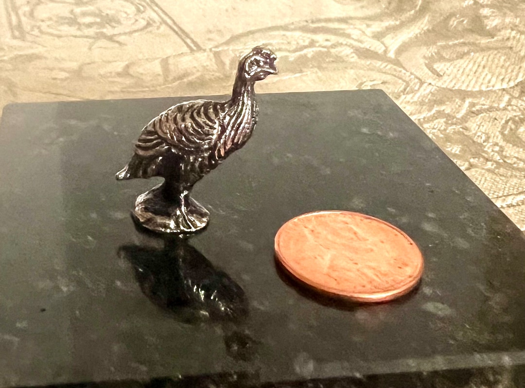 Vintage Pewter Turkey Miniature - Etsy