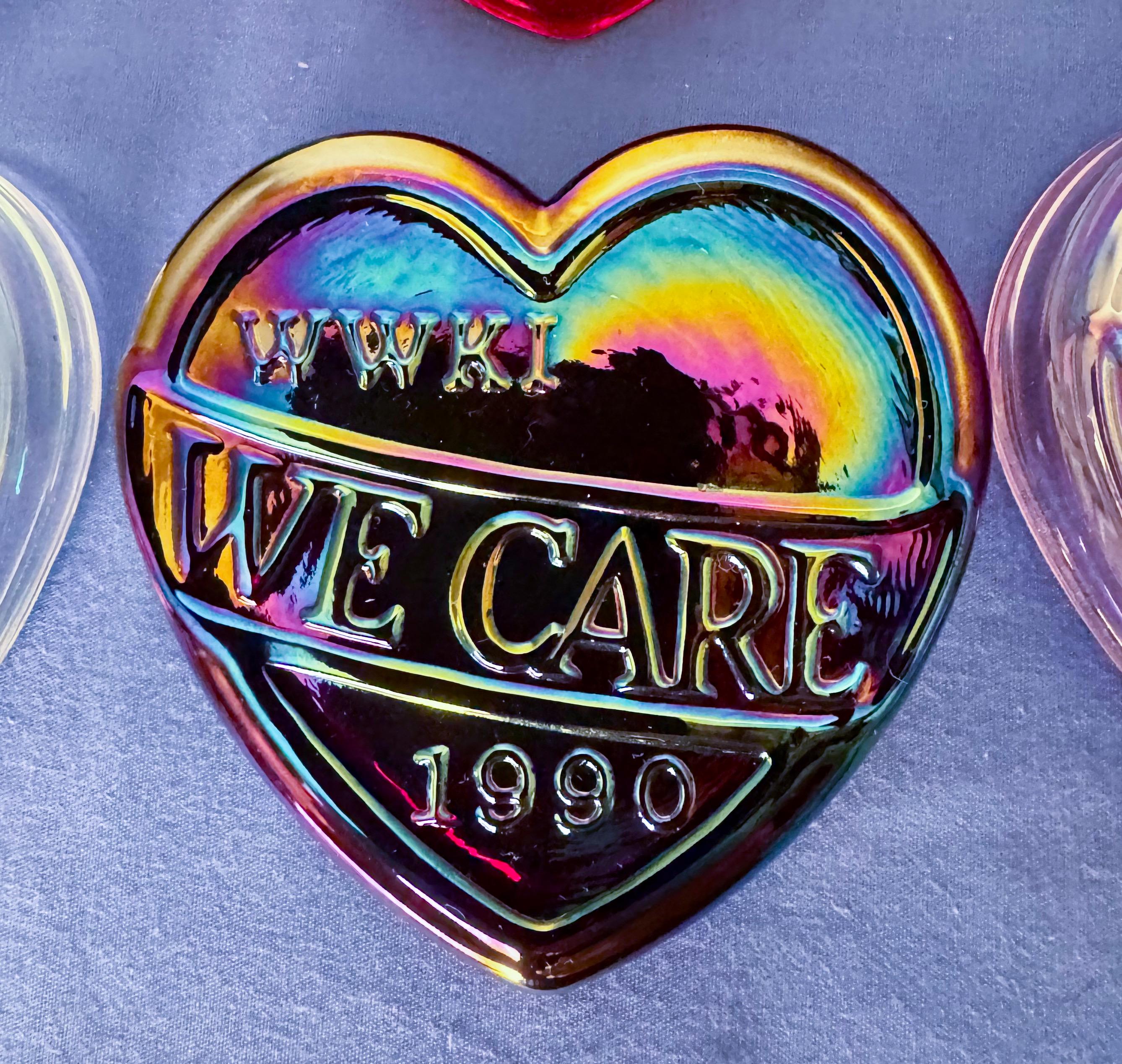 Vintage St Clair Glass Heart Paperweights Dated - Etsy