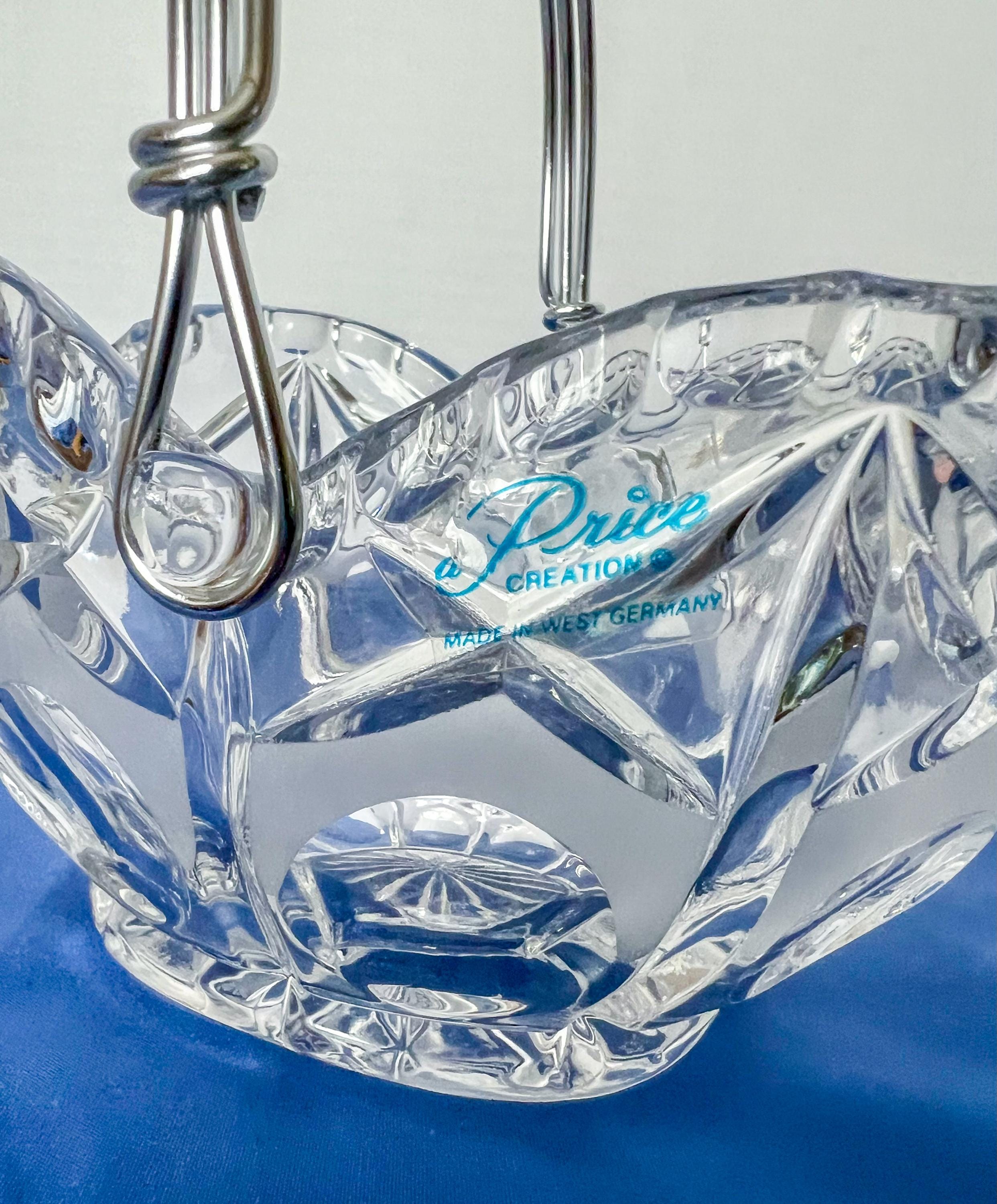 Vintage Crystal Basket With Wire Handle by Price Creations West Germany ...