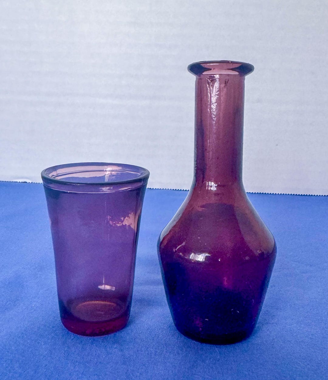 Vintage Mini Vase and Shot Glass Amethyst - Etsy
