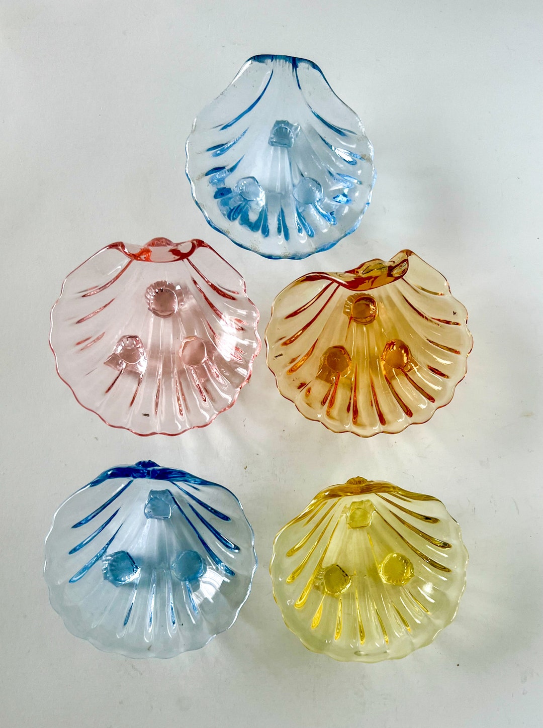 Vintage Cambridge Glass Shells Nut Salt Dips 5 Count - Etsy