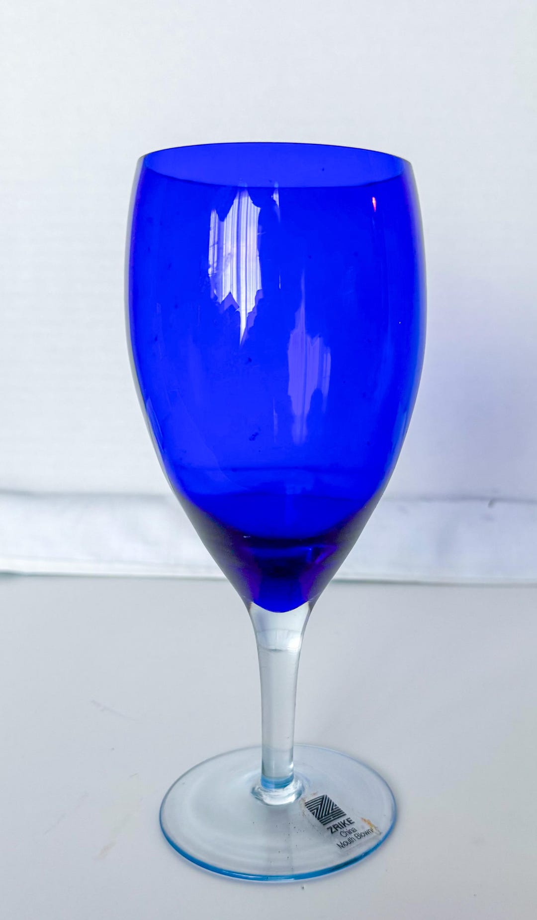 Vintage Wine Glass Cobalt Blue Zrike - Etsy