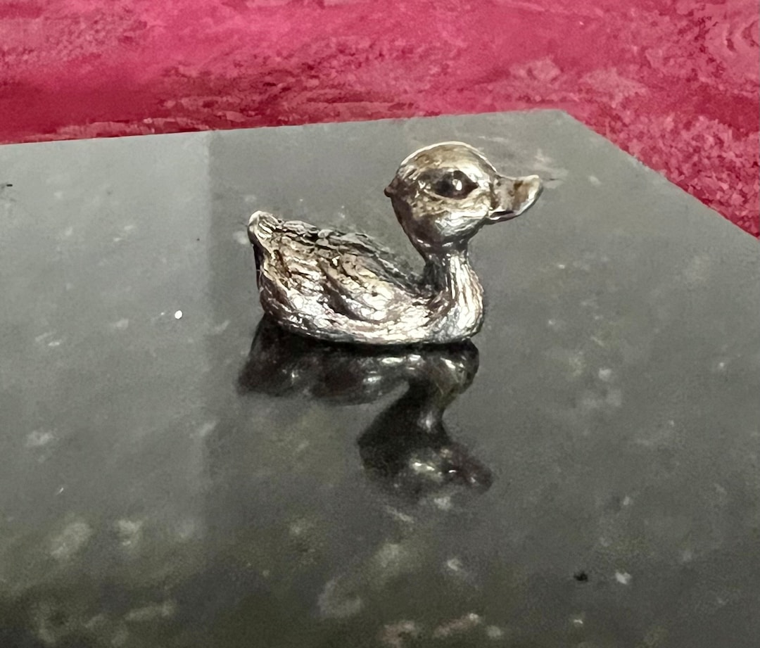 Vintage Duck Figurine Pewter Miniature - Etsy