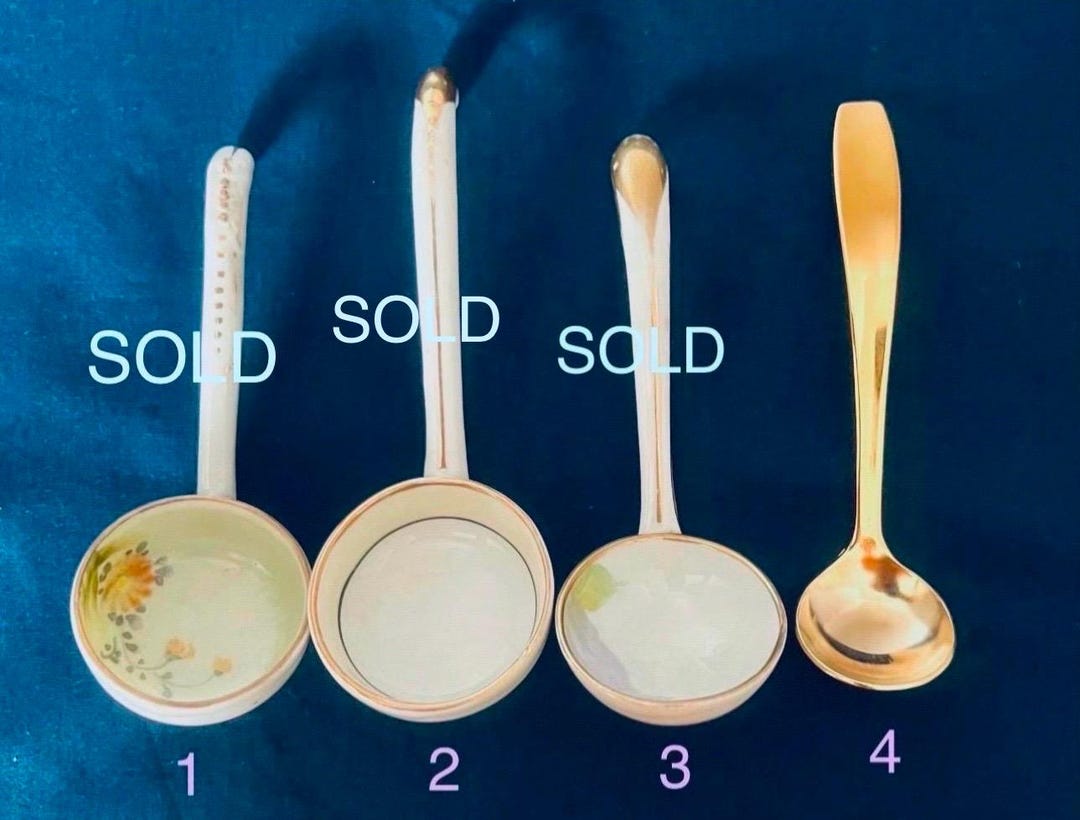 Vintage Ceramic Mayo Ladles Stainless Spice Ladle - Etsy