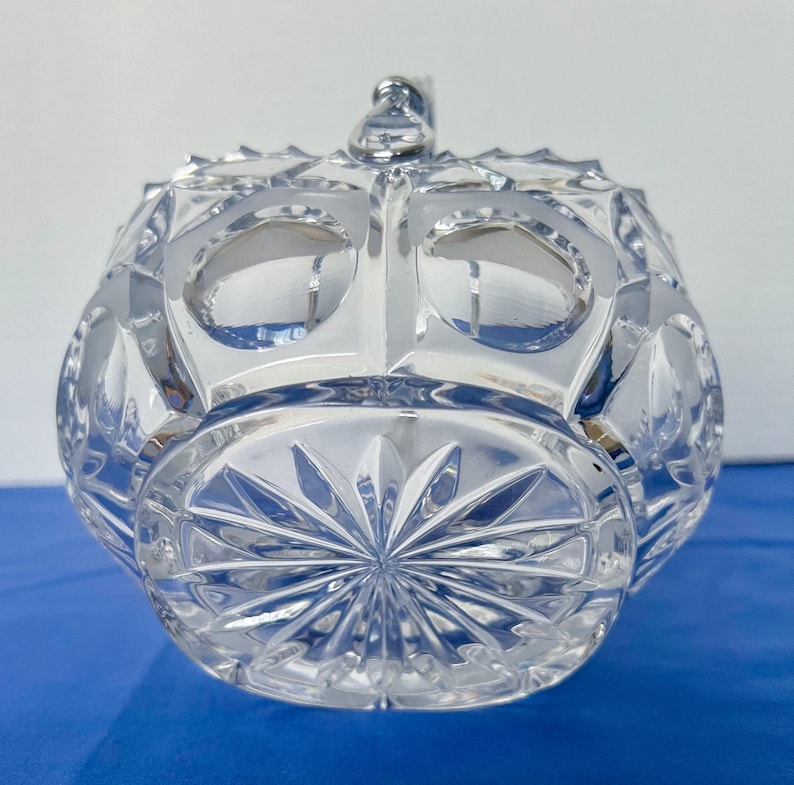 Vintage Crystal Basket With Wire Handle by Price Creations West Germany ...