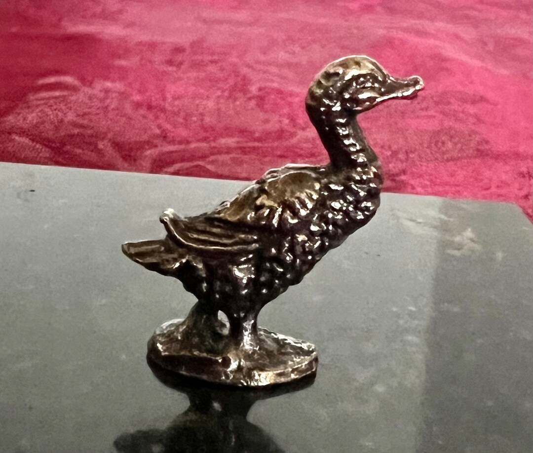 Vintage Duck Figurine Pewter Miniature - Etsy