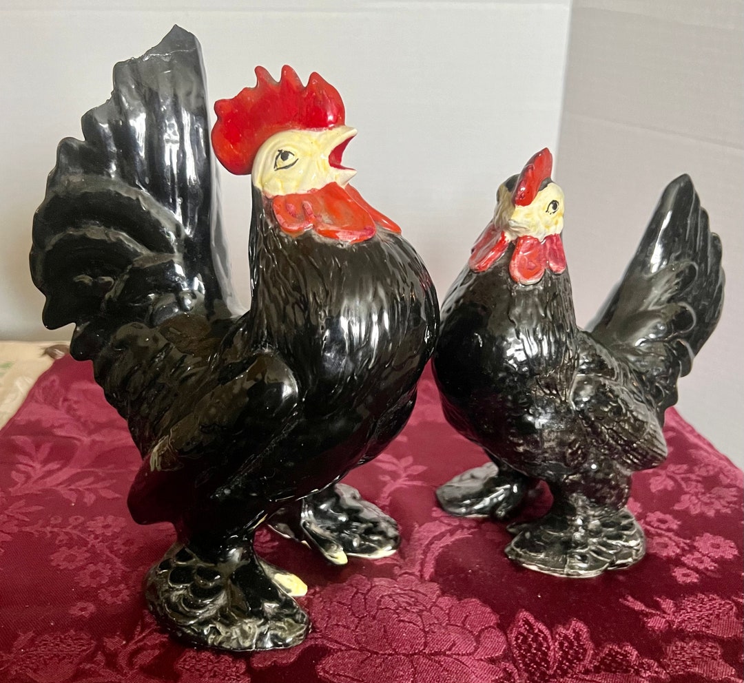 Vintage Chicken Figurines Large - Etsy